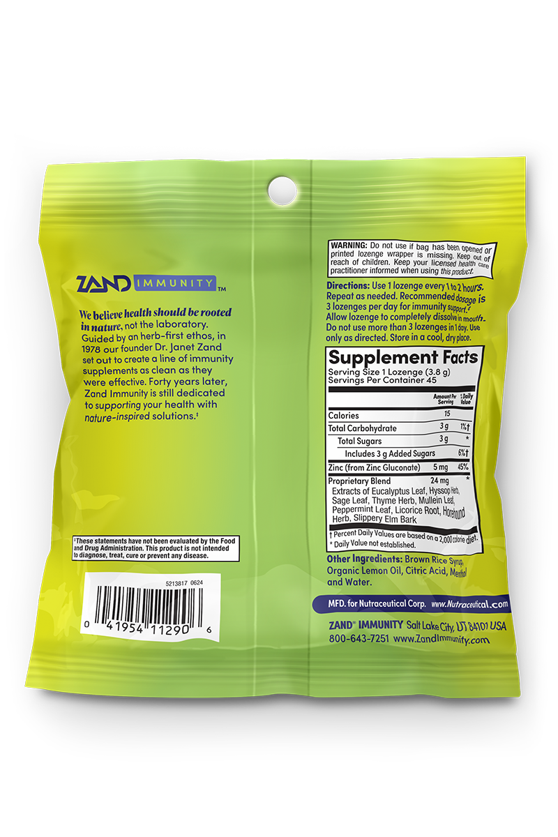 Lemon Zinc Lozenges – Zand Immunity