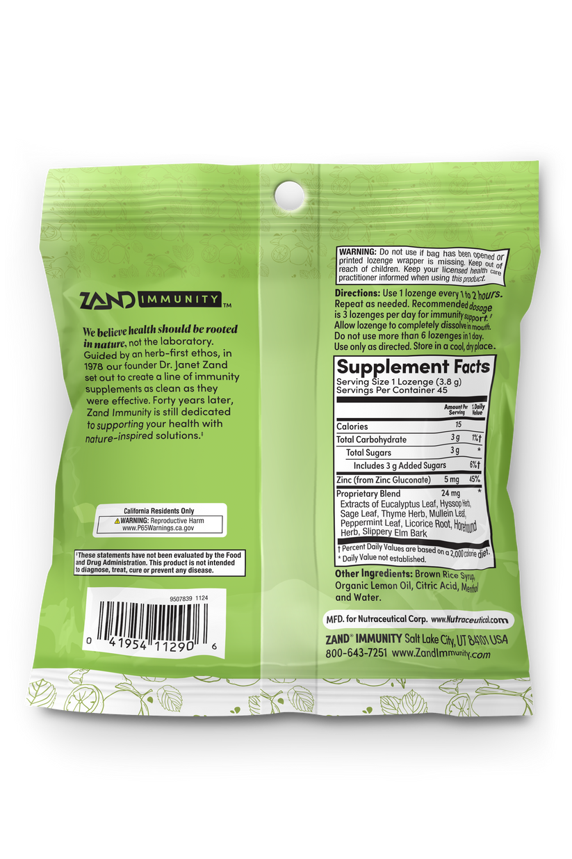 Lemon Zinc Lozenges – Zand Immunity