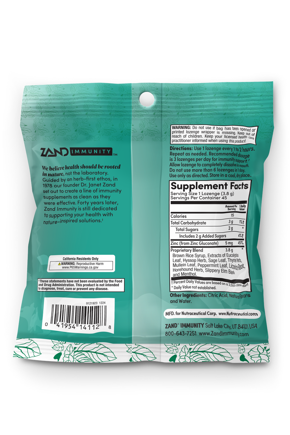 Menthol Lozenges – Zand Immunity